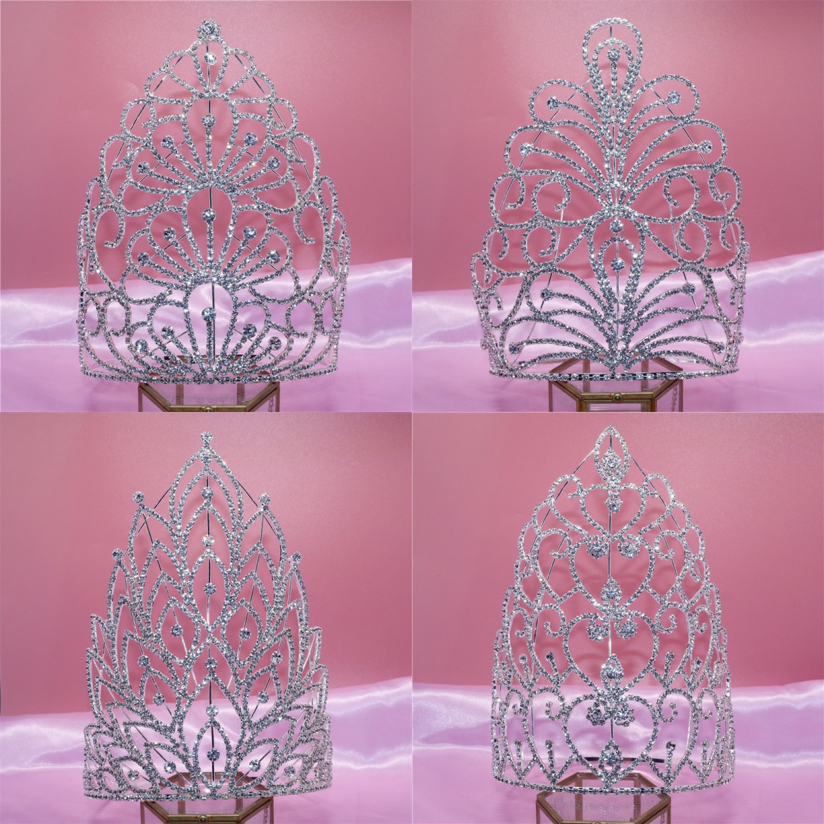 Height Rhinestone Pageant Crown Alloy Large Crown Princess Crown ...