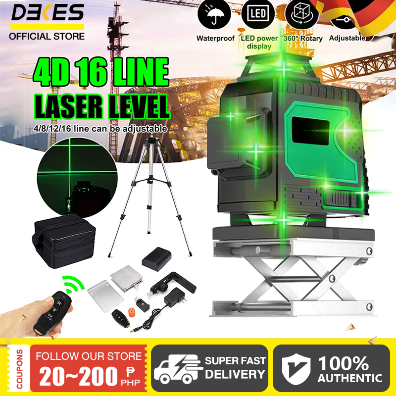 DEKES 5 /12 Line Laser Level Digital Self Leveling 360° Rotary Indoor ...