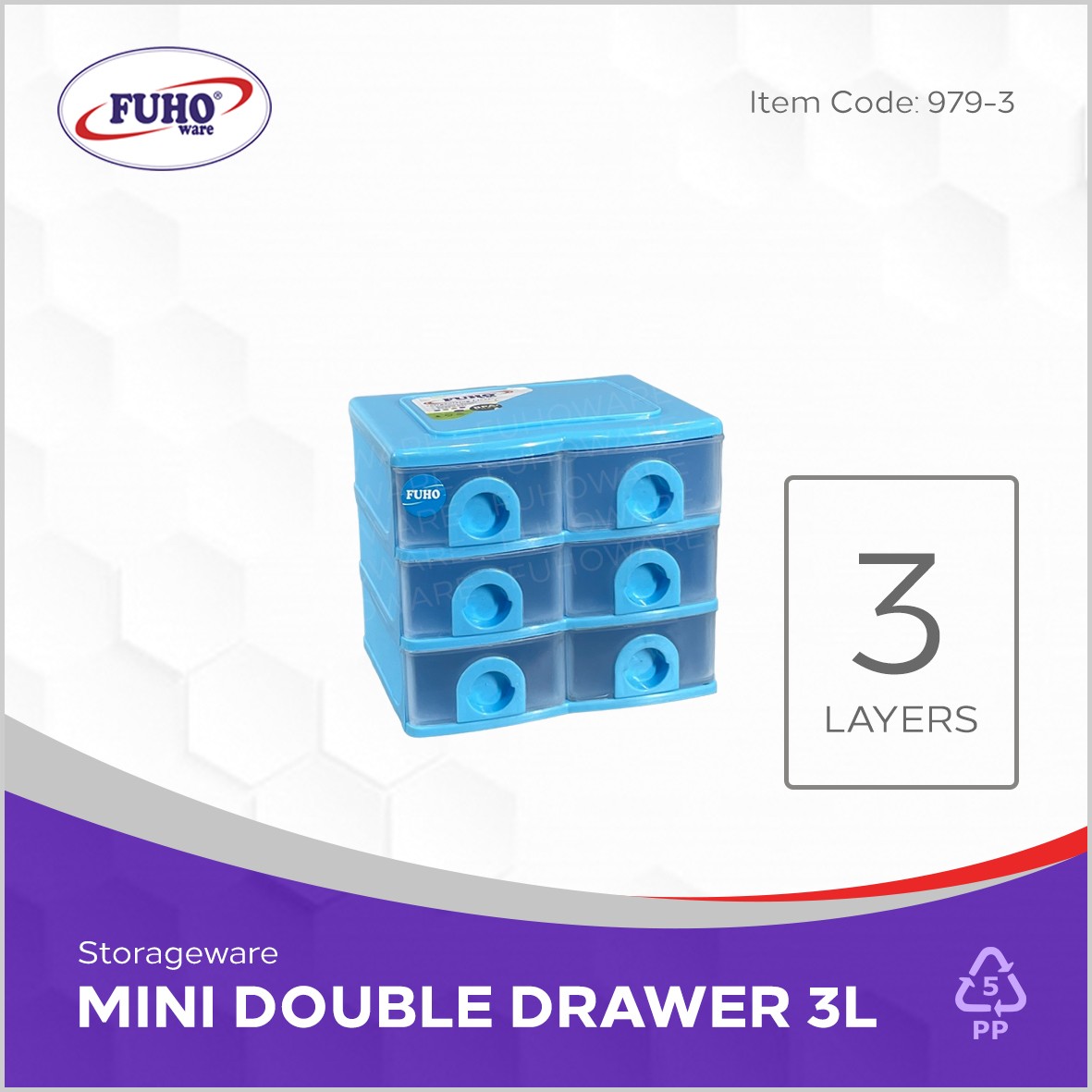 FUHO Mini Double Drawer 3 Layers / Desk Organizer/ Multi-Purpose Mini ...