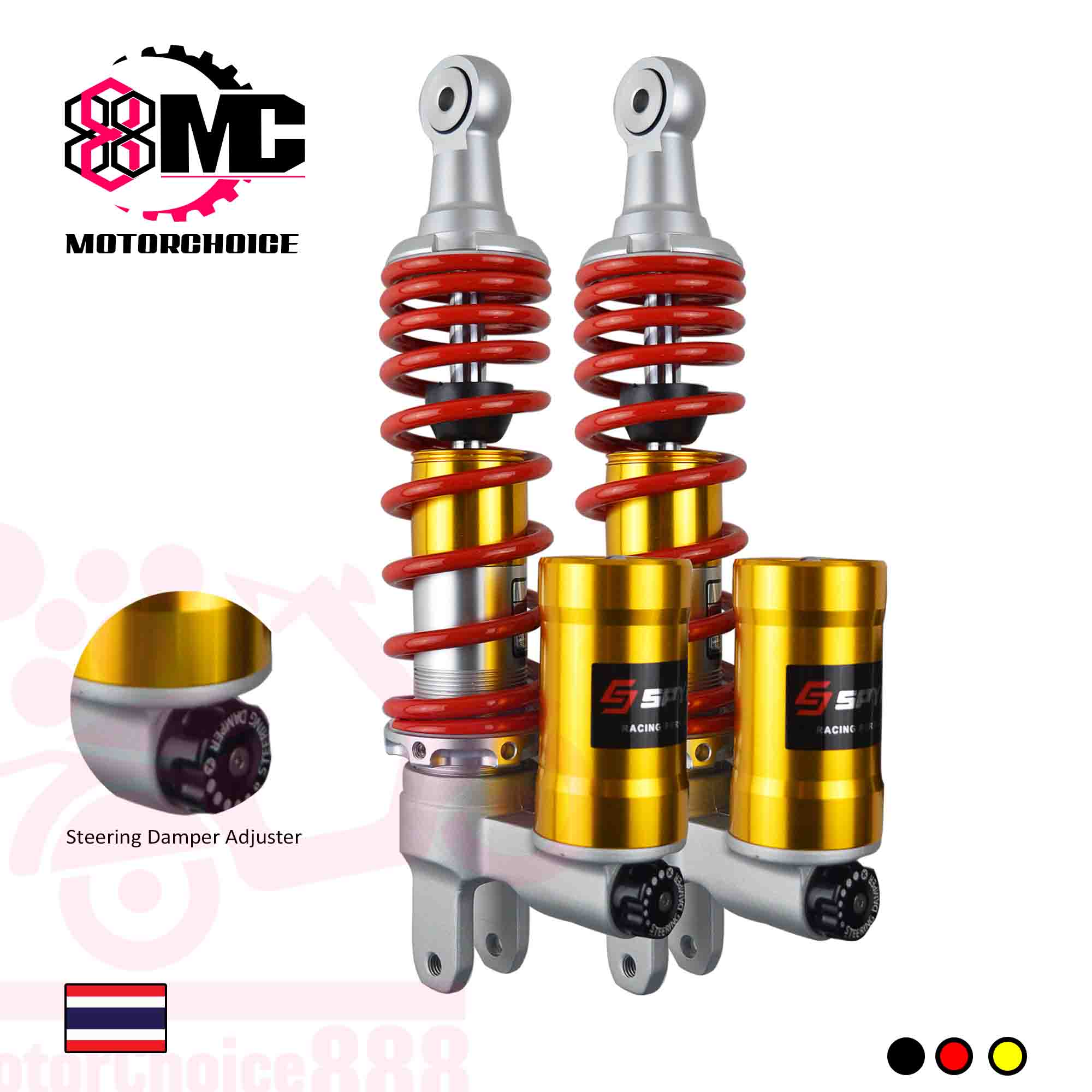 SPYKER GAS TYPE SHOCK ABSORBER (ADJUSTABLE) FOR YAMAHA NMAX 155 330mm ...