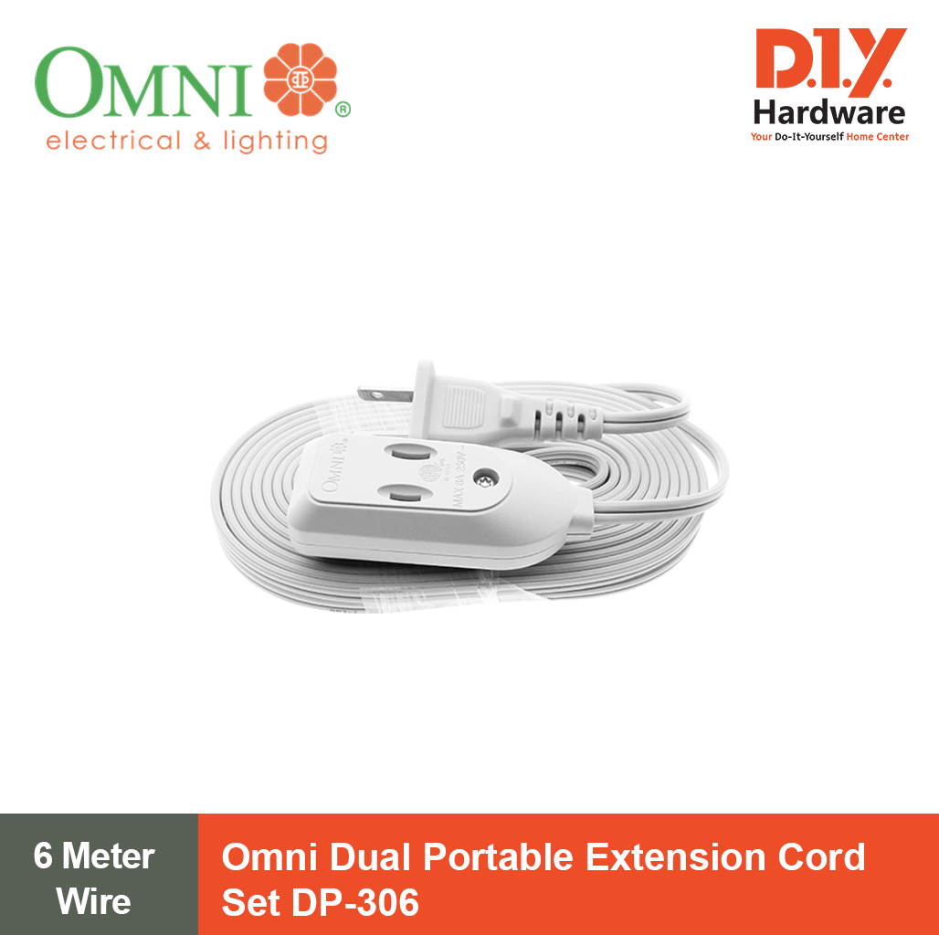 Omni Dual Portable Extension Cord Set 6 Meter Wire WDP-306 [DIY ...