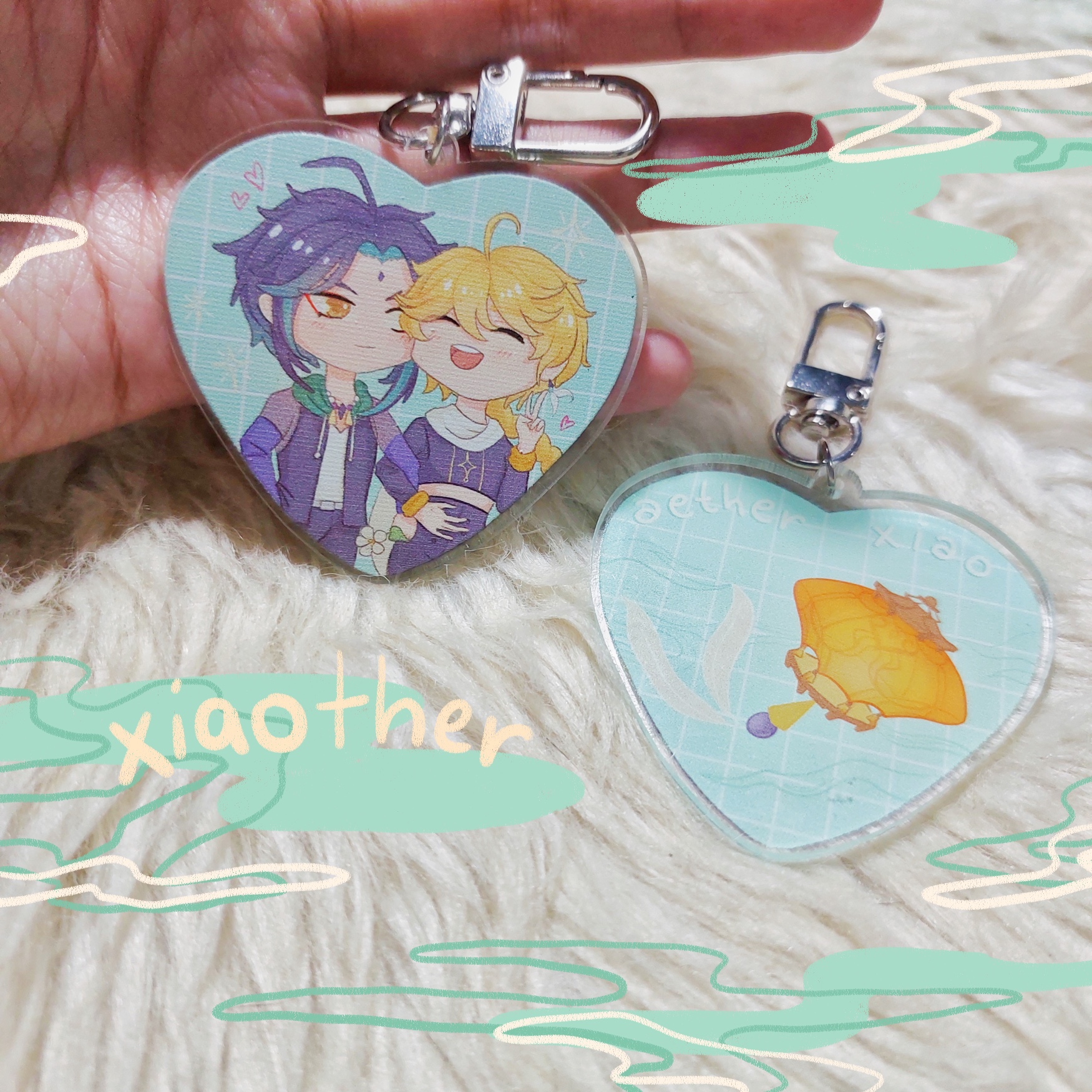 Genshin Impact shippy ship couple keychains Itto Sara ittosara Xiao ...