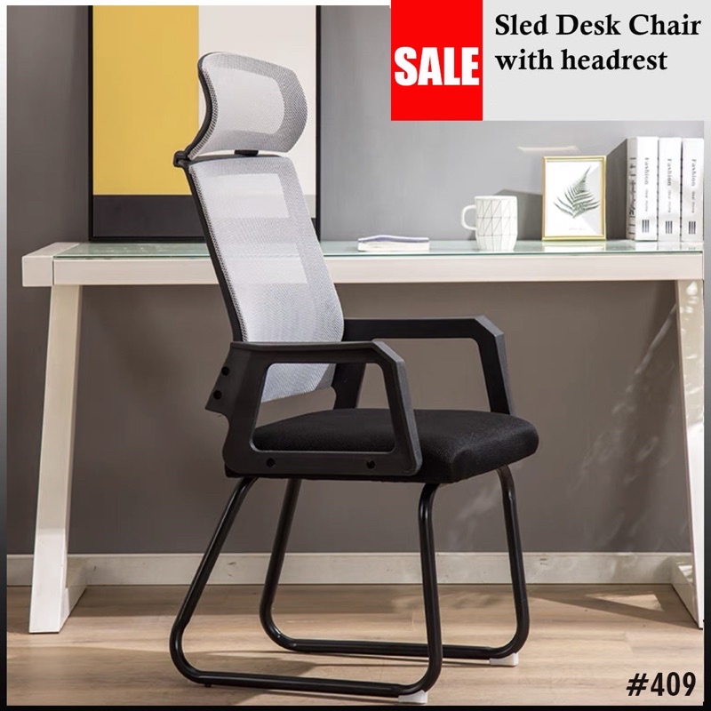 Dou SLED DESK CHAIR WITH HEADREST, Computer chair family office gaming ...