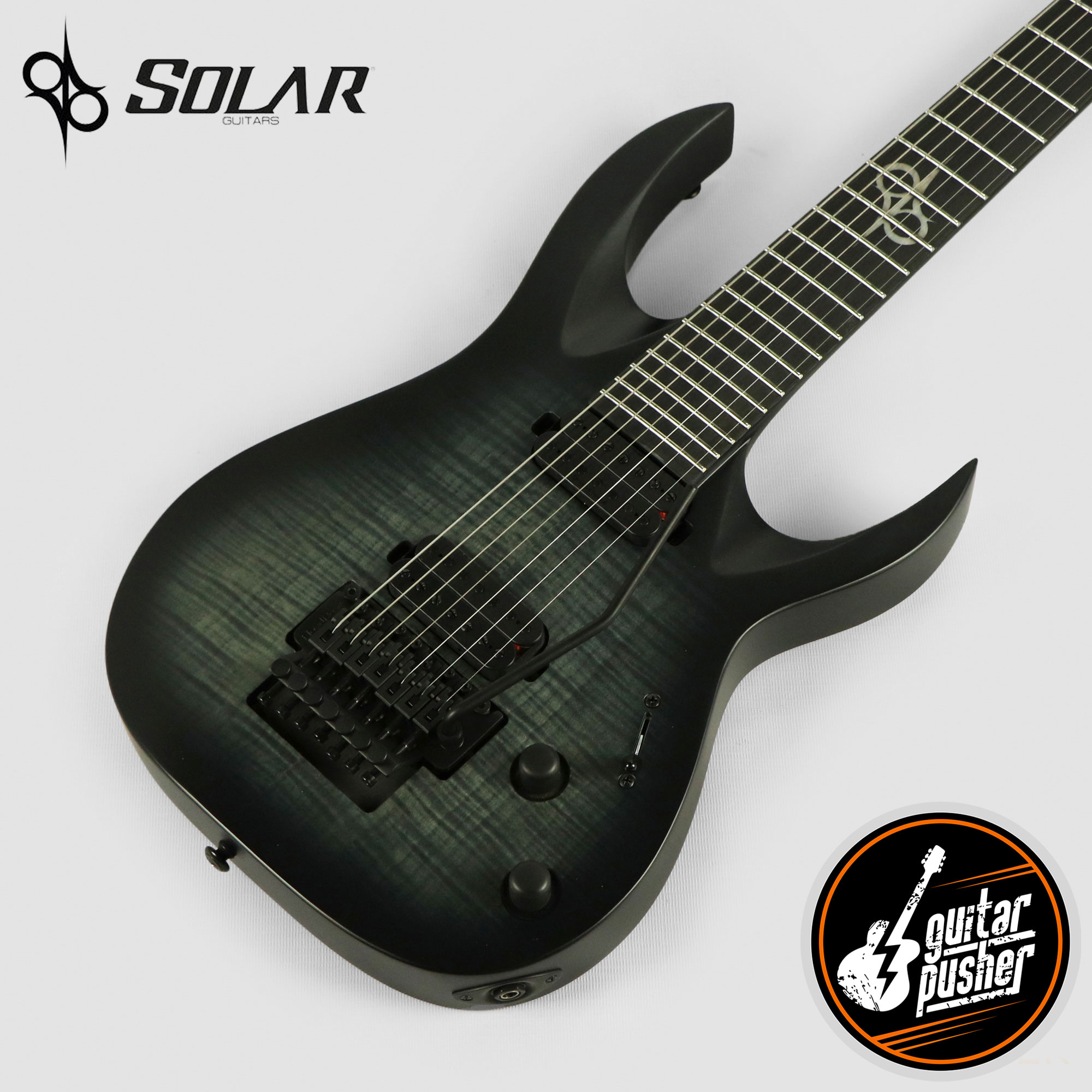Solar Guitars A1.7FR FB 7-String Electric Guitar (Flame Trans Black ...