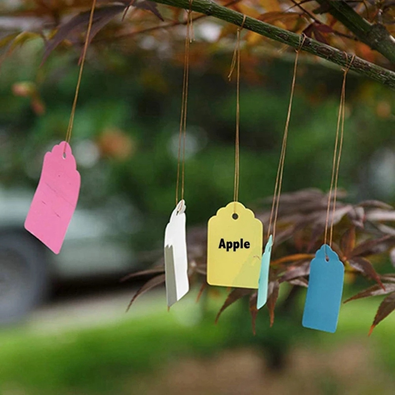 Waterproof Tags with String Plastic Reusable Plant Labels Hanging ...
