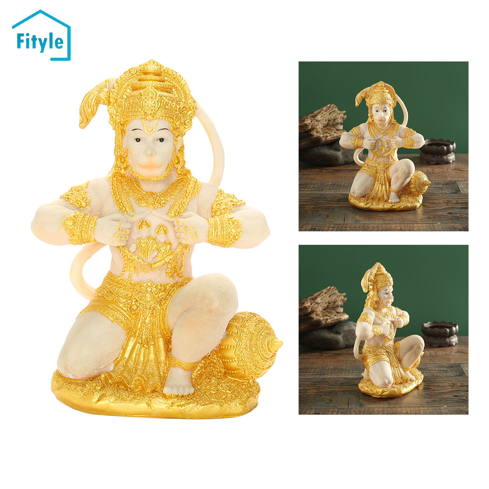 Fityle Resin Bajrangbali Hanuman Sculpture Ornaments Hindu God Monkey ...