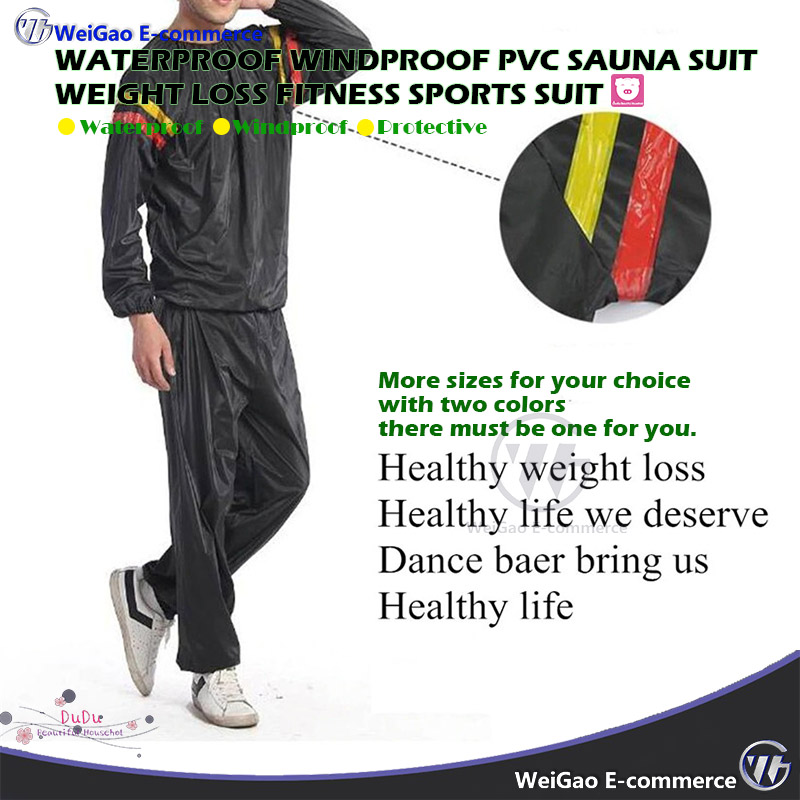 WG Color Black PVC Sauna Suit sport suit unisex large size sport suit ...