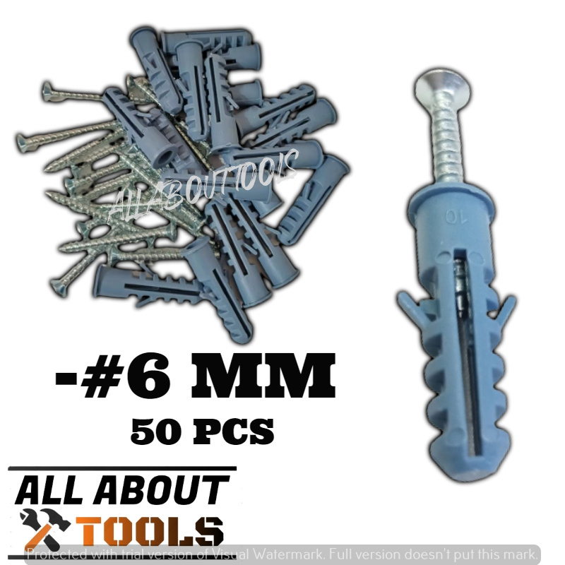 (AAT) 1 PACK Tox & Screws Set (5MM, 6MM, 8MM, 12MM, 10MM) (QUANTITY MAY ...