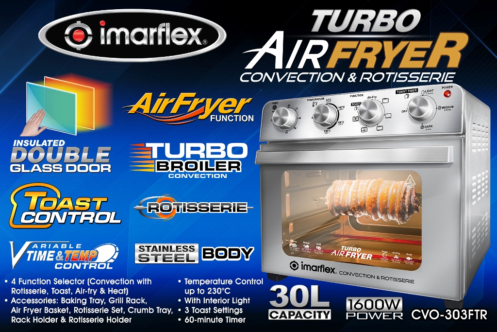 Imarflex CVO-303FTR 30 Liters Turbo Air Fryer | Lazada PH
