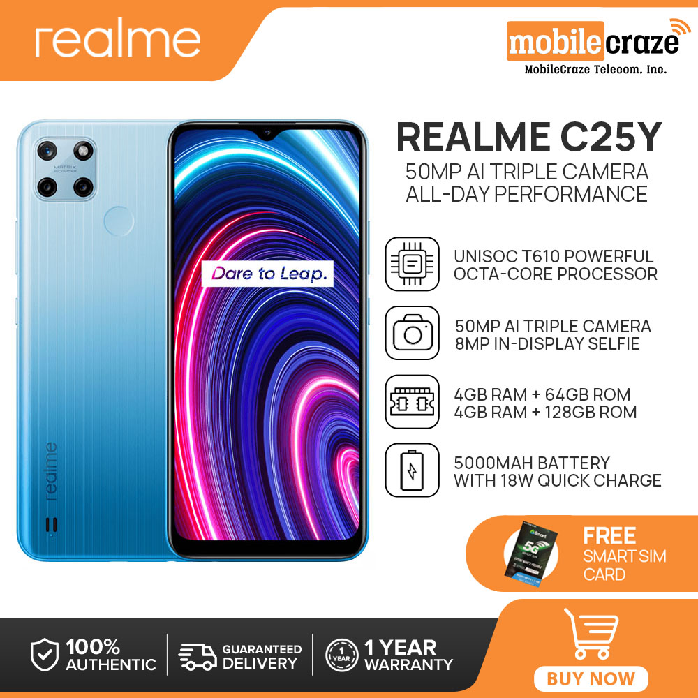 Realme C25Y 4GB RAM+64GB ROM/4GB RAM+128GB ROM | 50MP AI Triple Camera ...