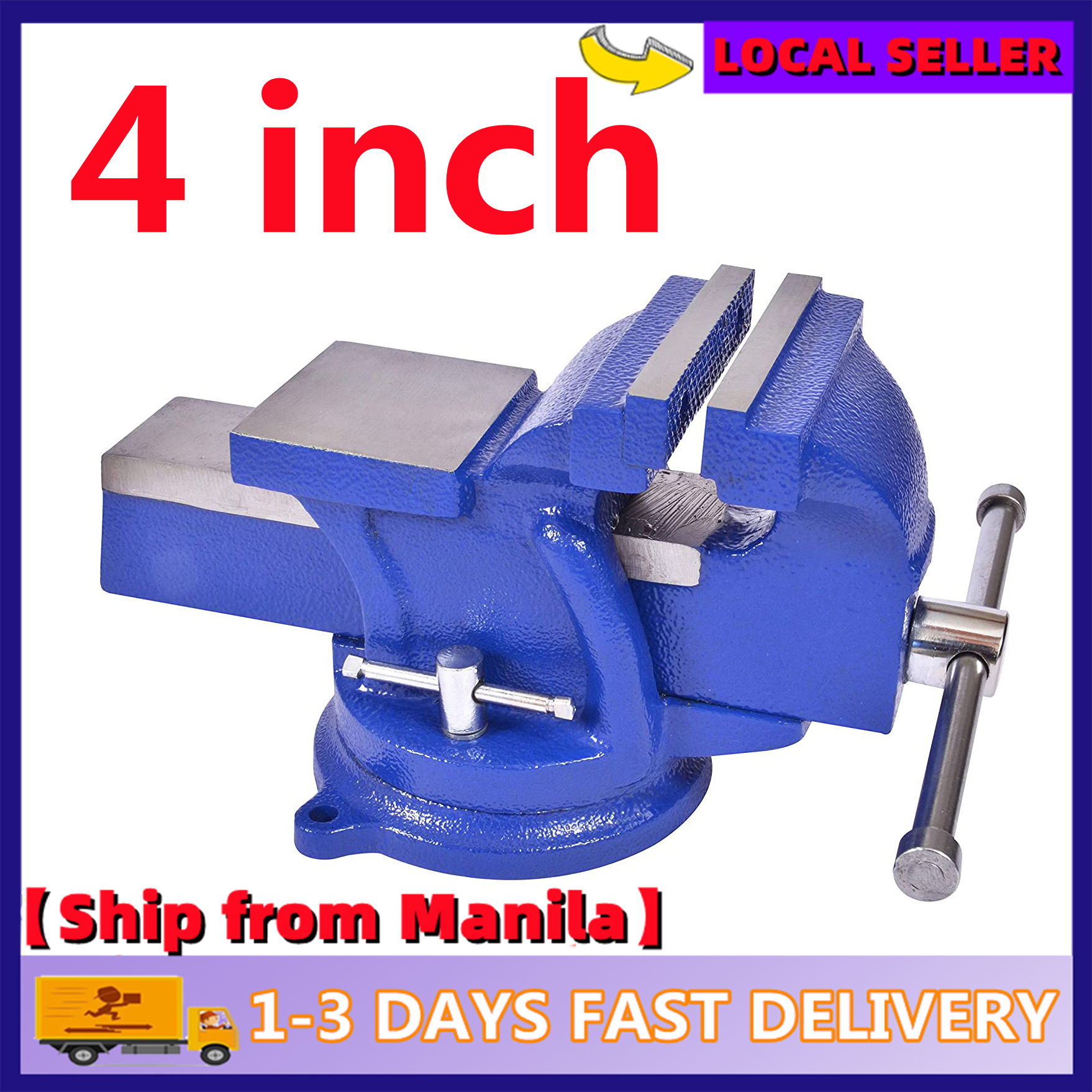 【Ship from Manila】Heavy Duty Steel Swivel Bench Vise 4" (4 inch ...