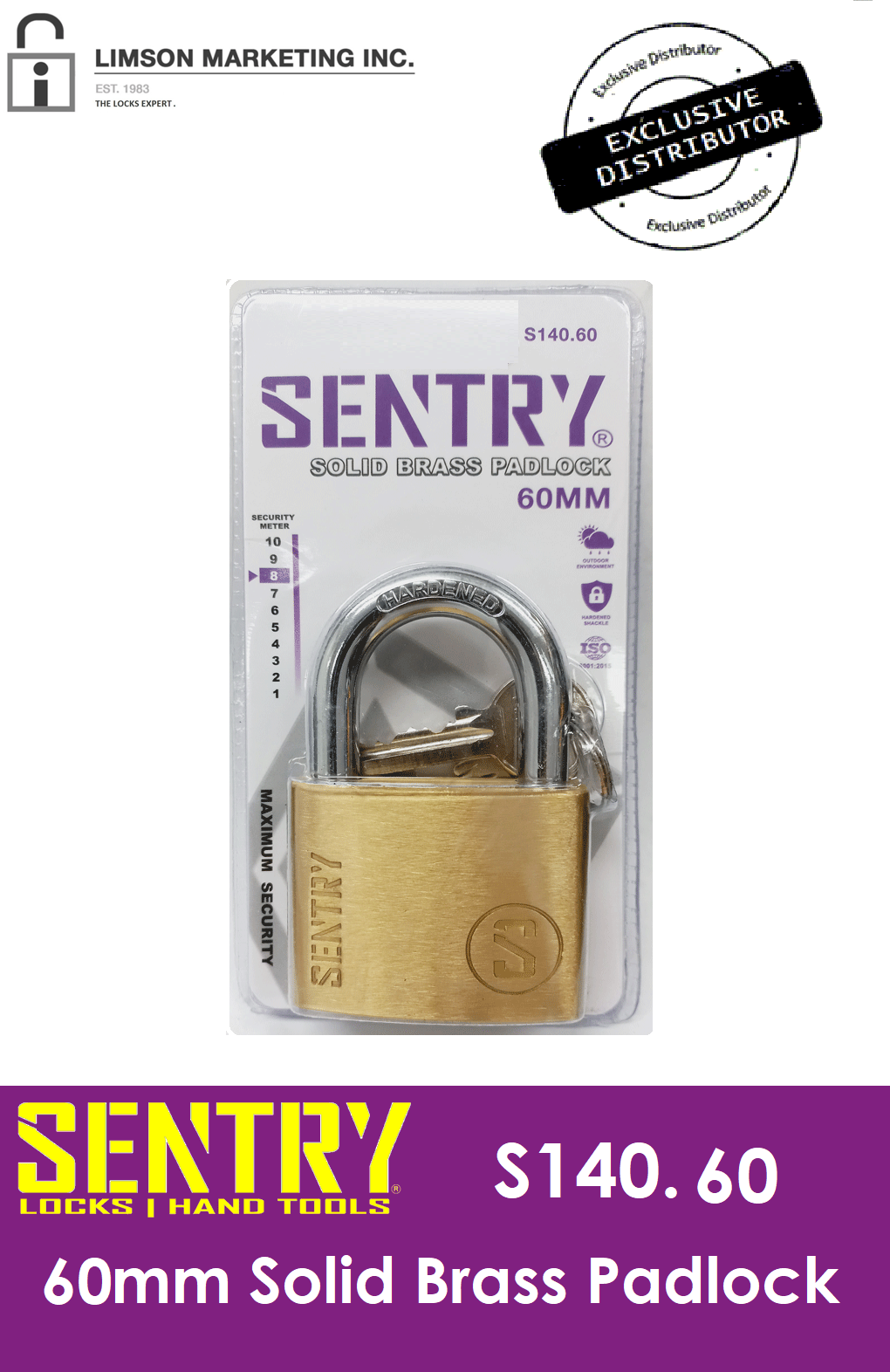 SENTRY SOLID BRASS SINGLE PADLOCK | Lazada PH