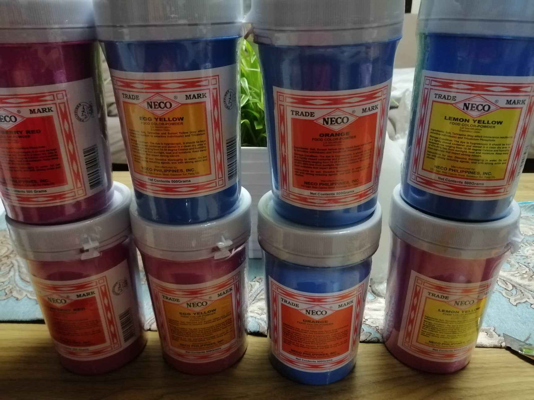 NECO Food Color Powder 500g (Strawberry Red, Orange, Egg Yellow, Lemon ...