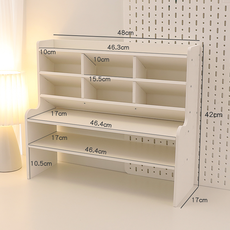 Ins Desktop Shelf Student Dormitory White Desk Storage Shelf Office ...