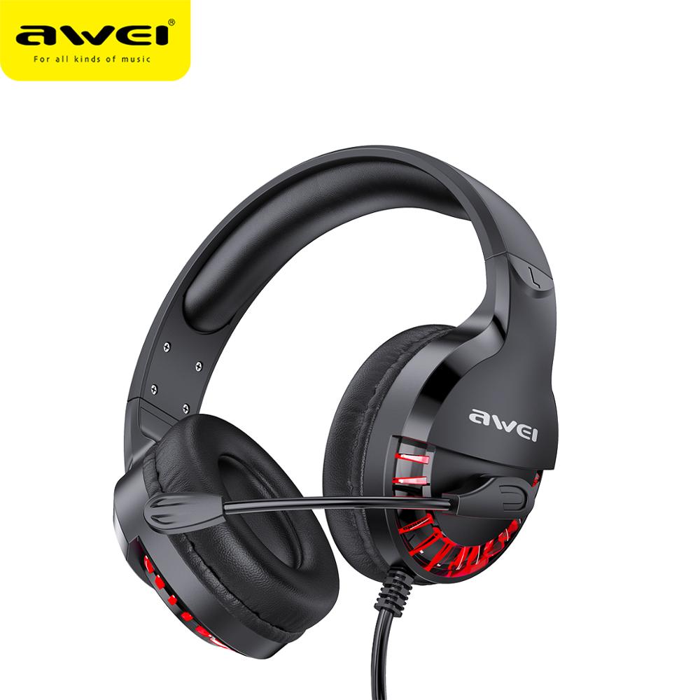 AWEI ES770i Gaming Headset Over-The-Ear 3.5mm USB Led Light Stereo ...