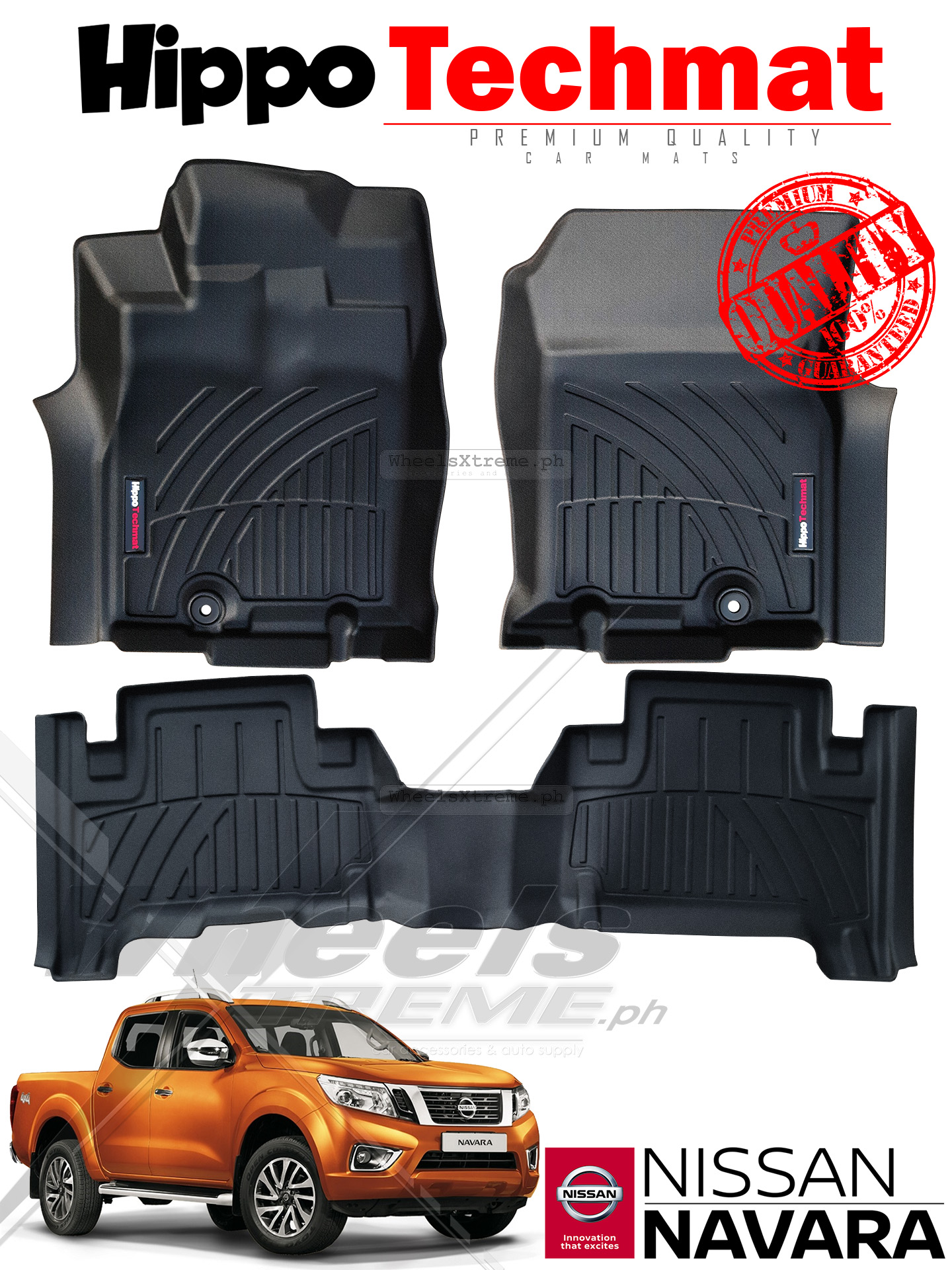 Nissan NAVARA VE VL EL PRO4X 2015-2024 Pro Serries Hippo Techmat Deep Dish Matting Thailand Made ...