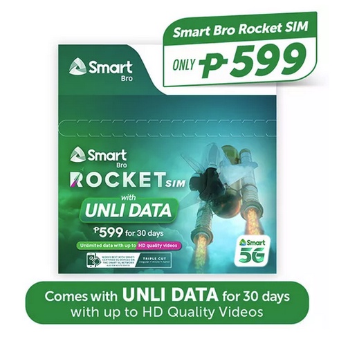 SMART BRO Rocket sim UNLI DATA 599 for 30days (new stock) | Lazada PH