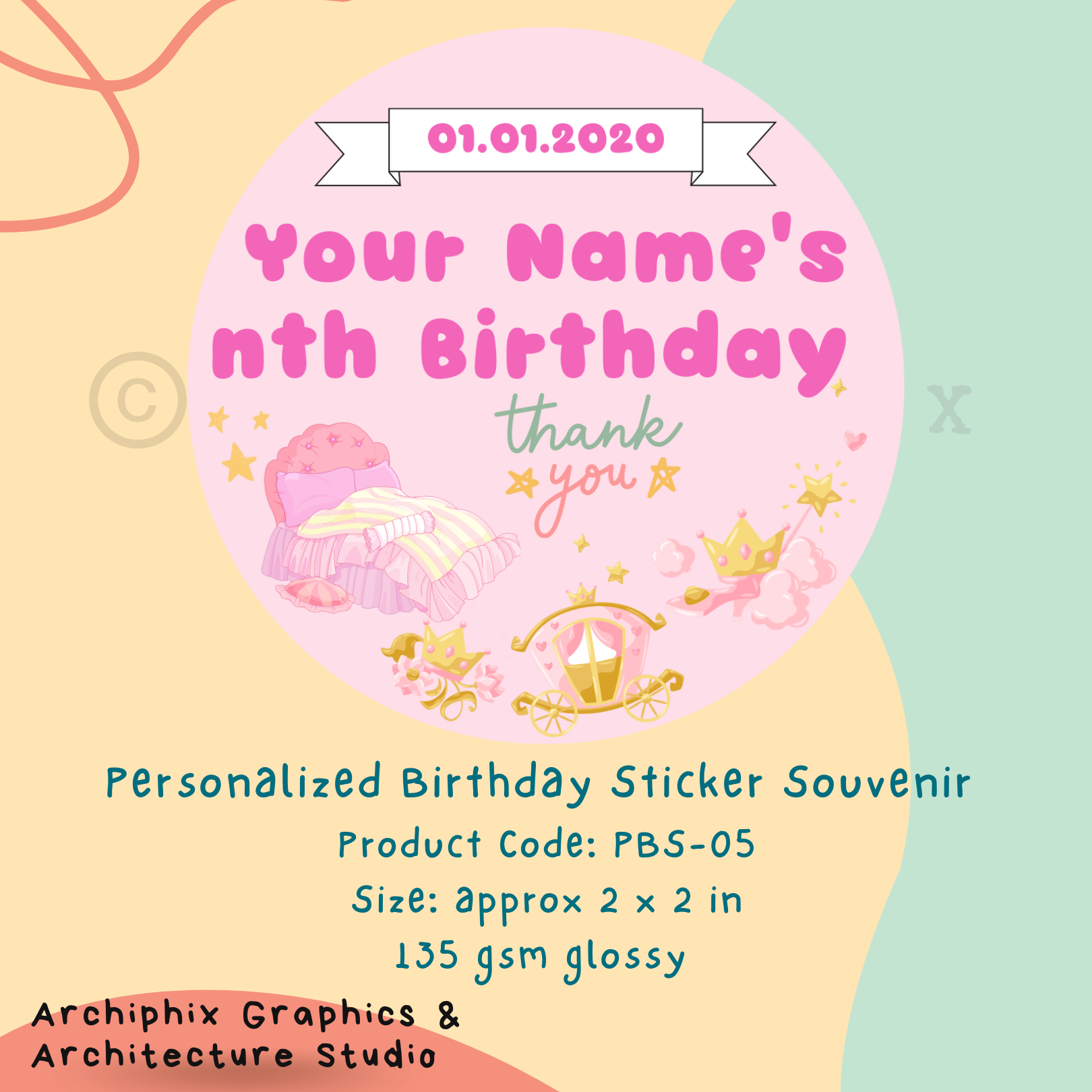 Personalized Birthday Party Sticker Souvenirs Gift Giveaway Theme by ...