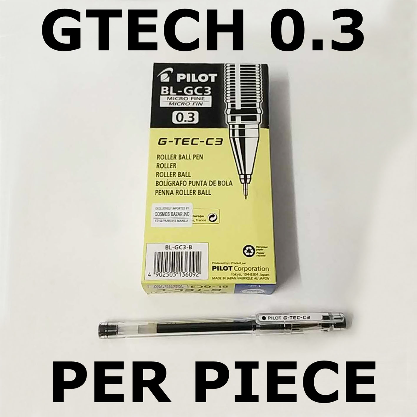 ORIGINAL PILOT GTECH BALL PEN ( 0.3 BLACK ) G-TEC-C3 BALLPEN ( PRICE ...
