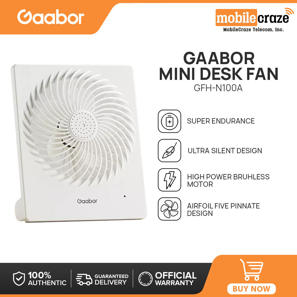Gaabor Mini Desk Fan, Electric Portable Cooling Fan USB Rechargeable ...