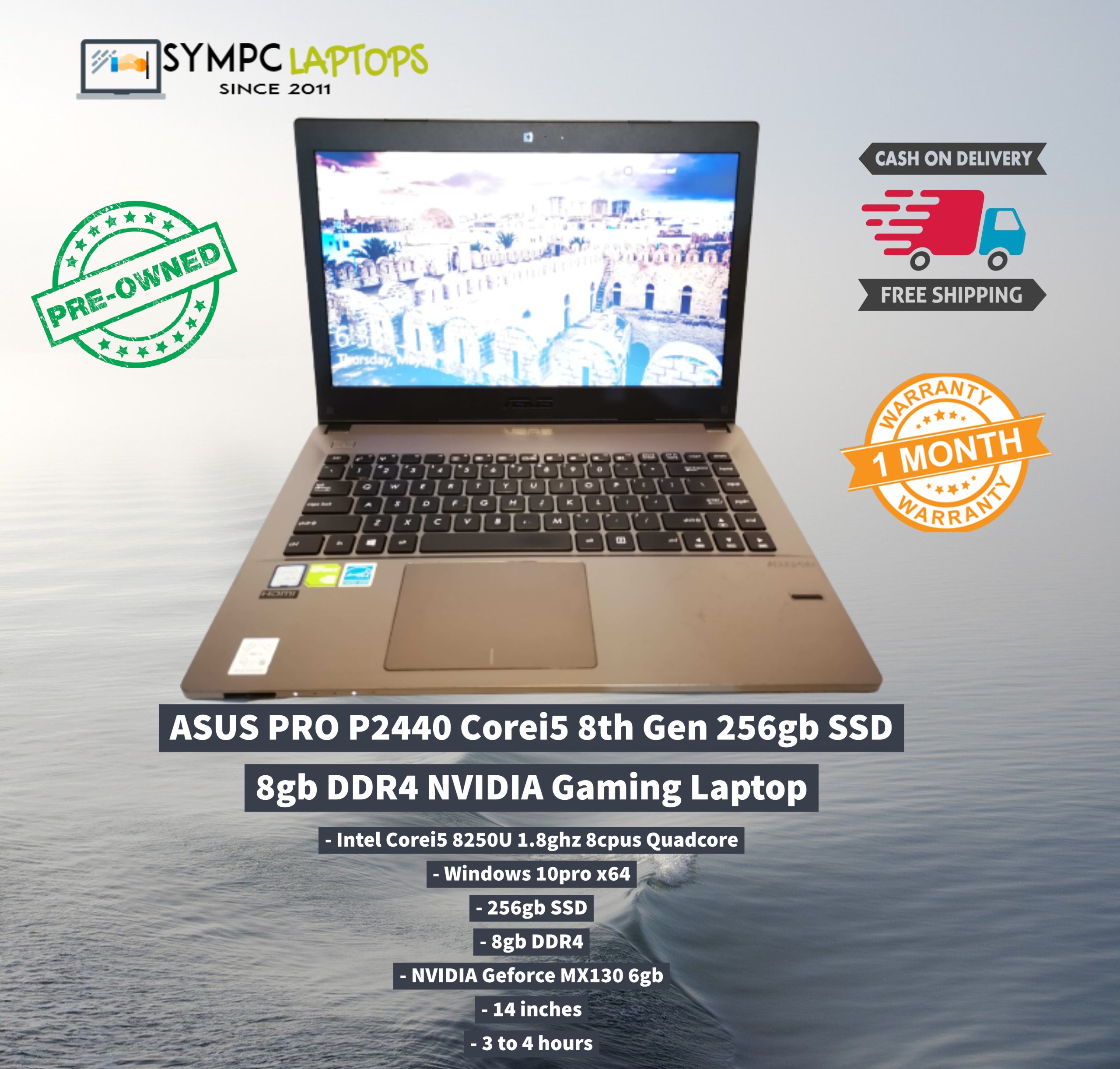 ASUS PRO P2440 Corei5 8th Generation 256gb SSD 8gb NVIDIA Gaming Laptop ...