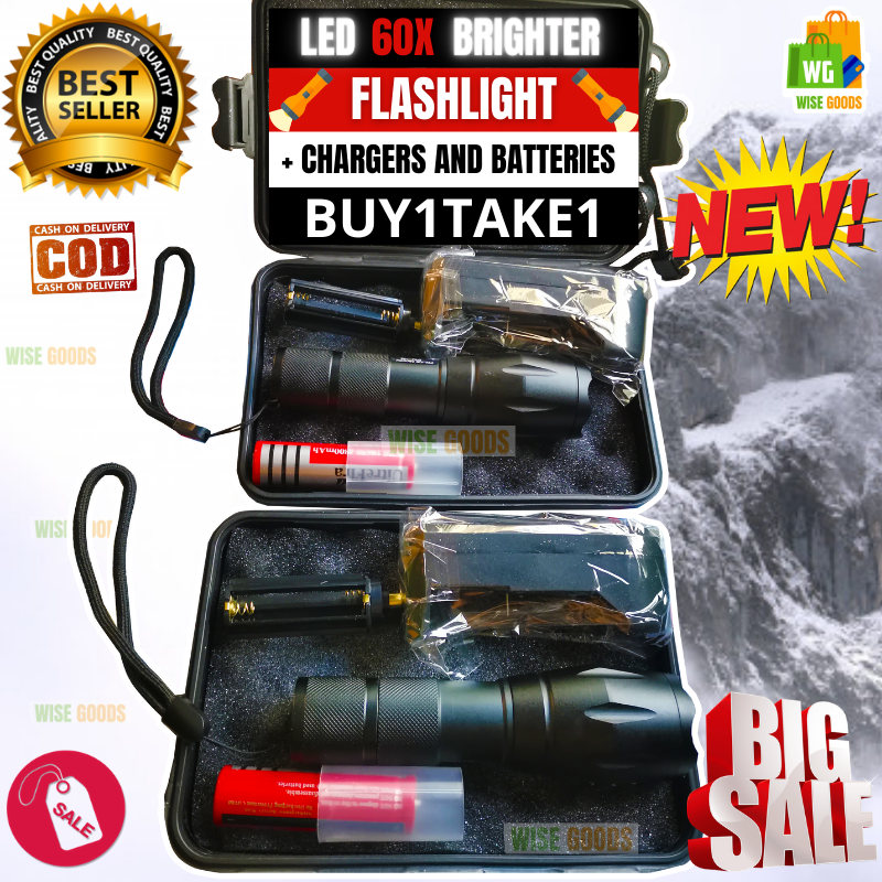 Wise Goods Water Resistant Rechargeable Tactical Military Flashlight ...