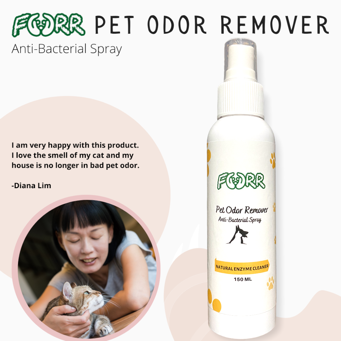Furr Pet Odor Remover Spray Disinfectant and Cleaning Spray, Anti ...