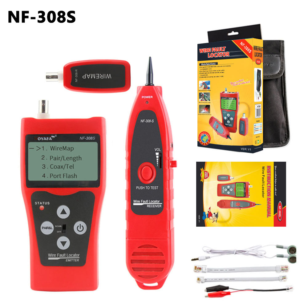 NOYAFA NF-308S Network Cable Tester Measure Length Wiremap Tester LCD ...