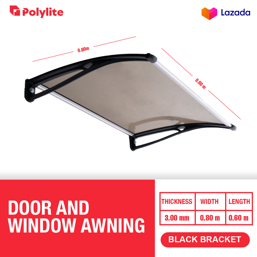 Polylite Door and Window Awning with Black Bracket | Lazada PH