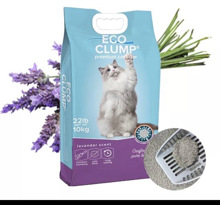 Eco Clump Premium Cat Litter Sand. Instant and tight clumping, low dust ...