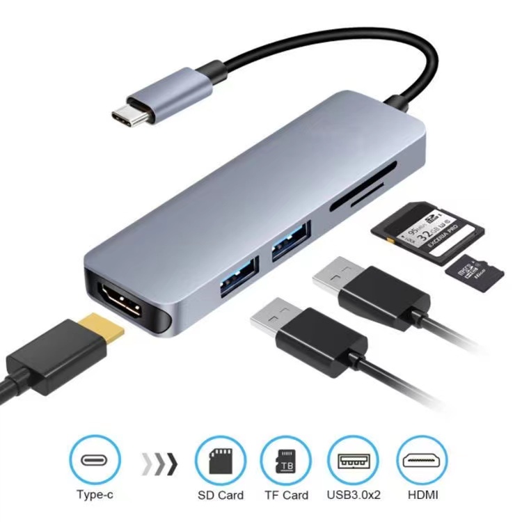 USB C HUB Type C Multiple Splitter Ultra Thin Mini 5 Ports Hight Speed ...