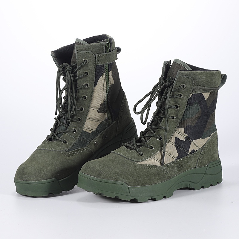 Outdoor Combat Shoes for Men Military Tactical Boots Non-slip High Cut ...
