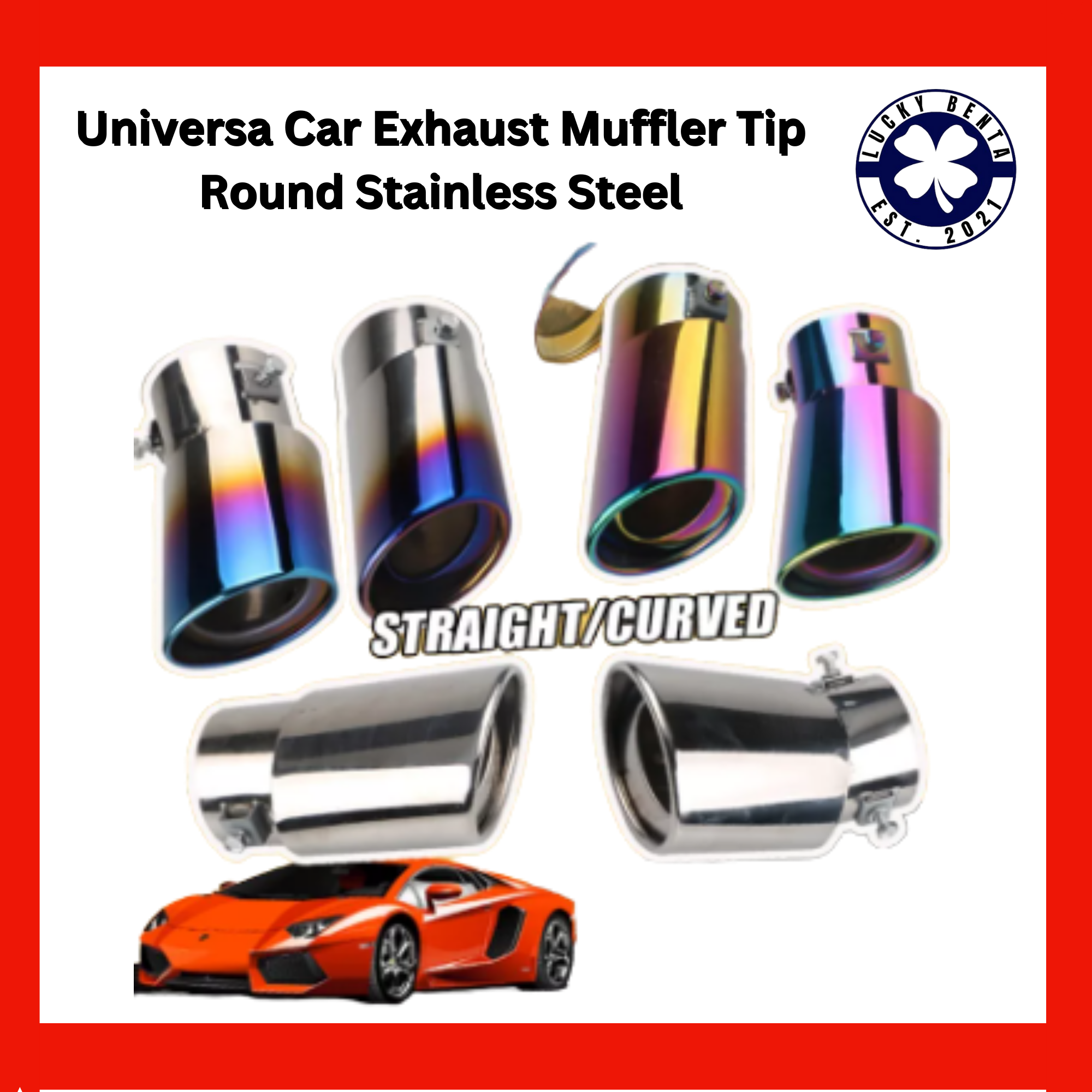 LB Universal Exhaust Muffler Pipe For Car Bass Sound Round Stainless ...