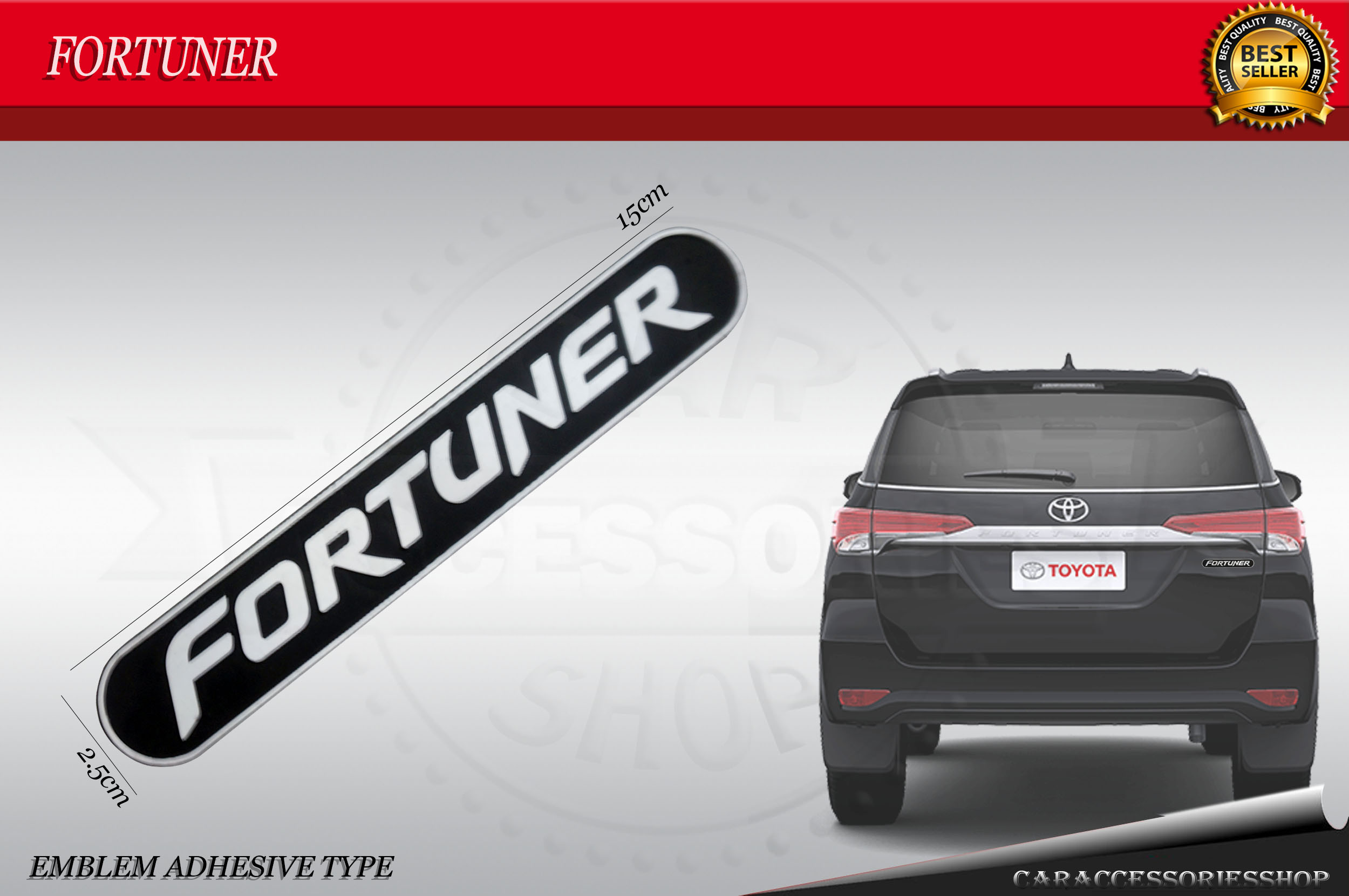 TOYOTA FORTUNER EMBLEM ADHESIVE TYPE METAL | Lazada PH