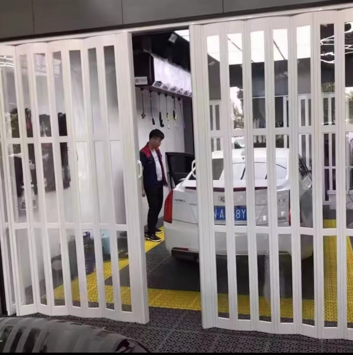 6mm Folding door PVC Sliding door simple Partition Rail Door accordion ...