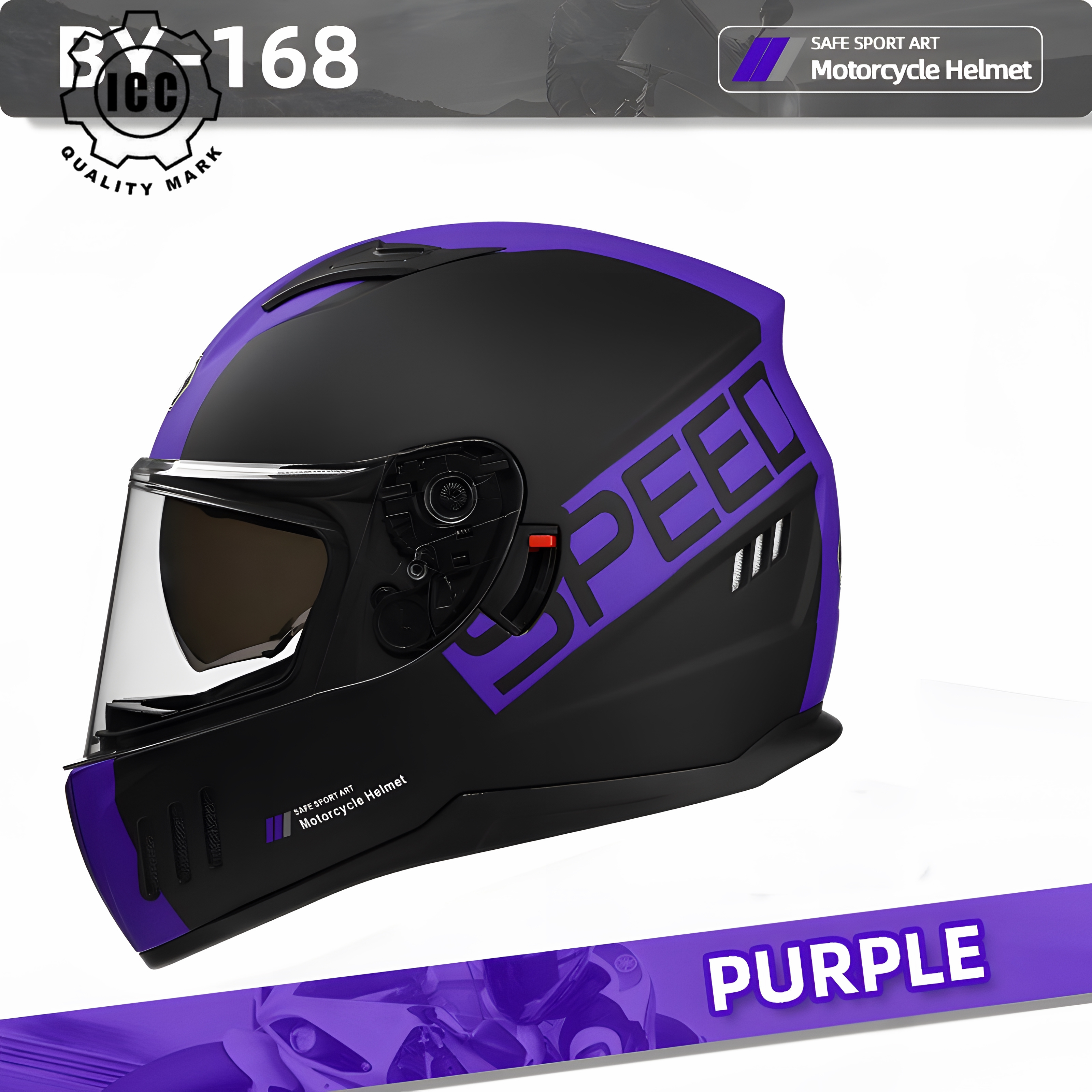 【A&K】Helmet full face dual visor Anti-glare Road racing helmet Wind ...