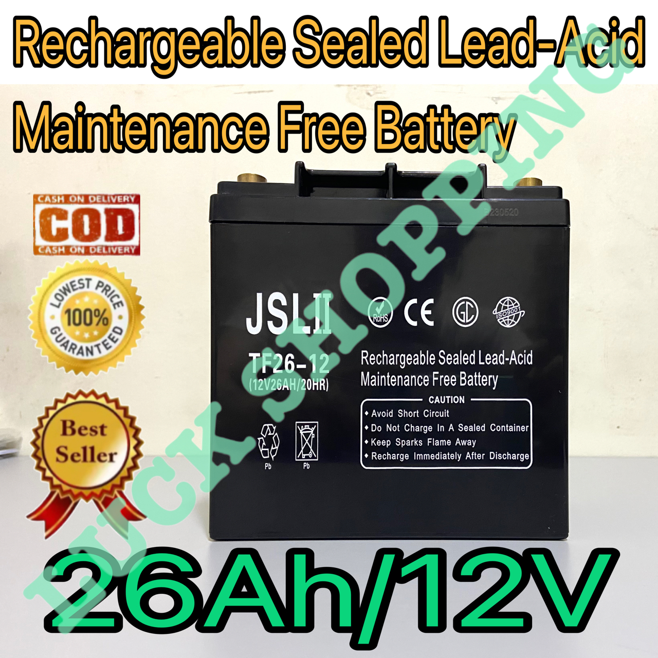 JSL II Brand 7Ah 12Ah 20Ah 26Ah 40Ah 65Ah 12V For UPS / Solar / Toycar ...