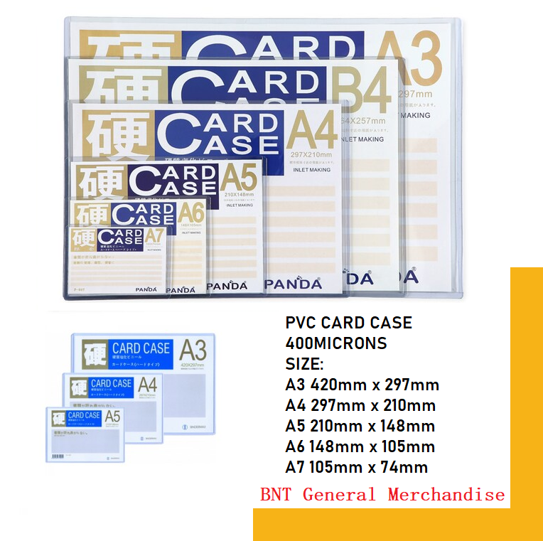 Card Case PVC HARD CARD CASE 400microns A3 A4 A5 A6 A7 1PIECE | Lazada PH