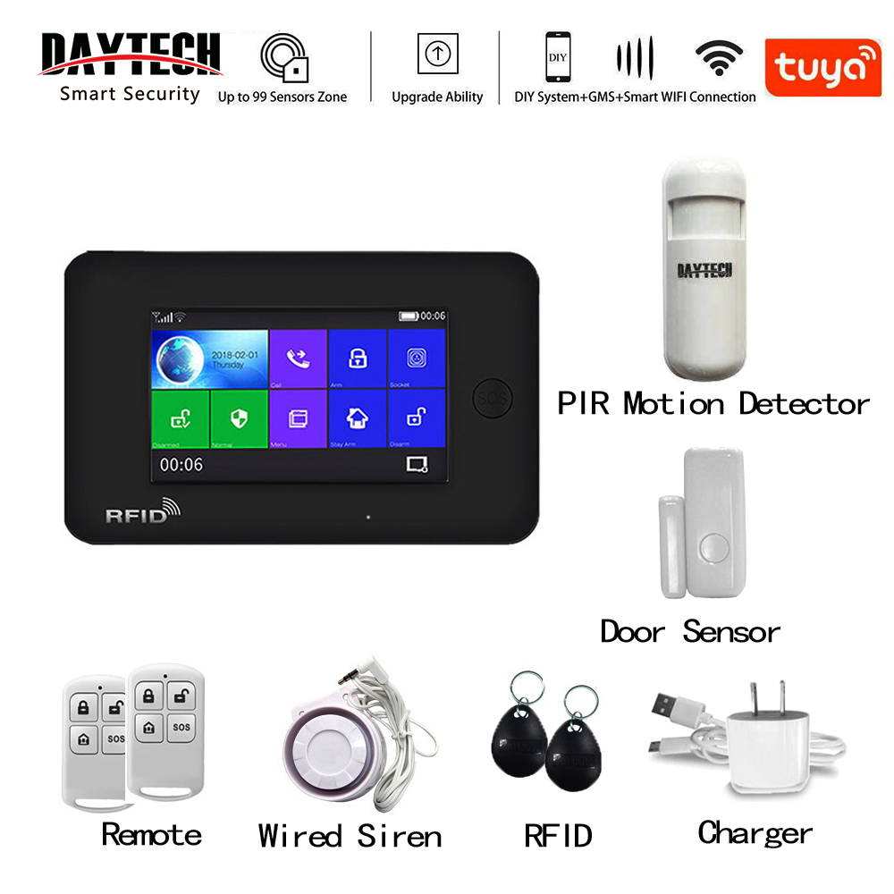 DAYTECH WIFI GSM Burglar Alarm System TUYA APP Control Sim Card Alarm ...