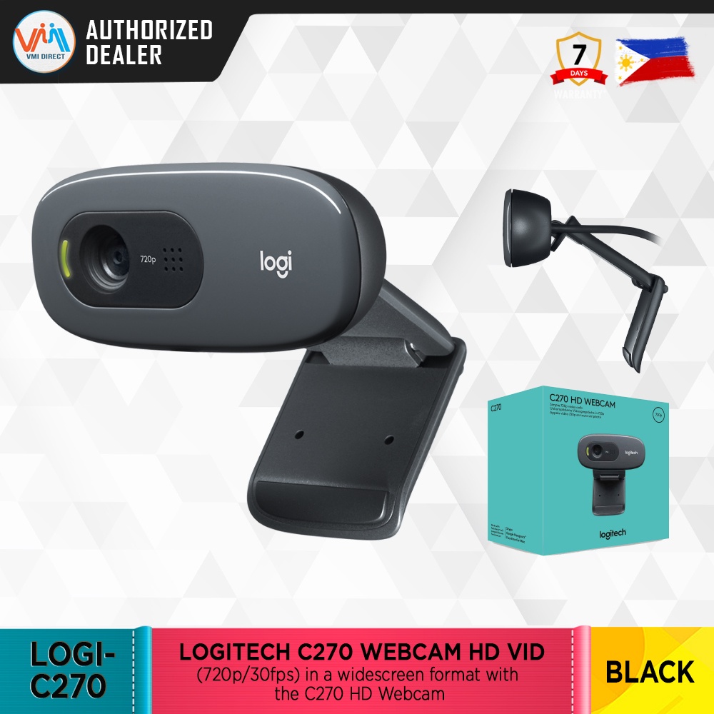 【IN Stock】 Logitech C270 Pro HD Webcam with Microphone, 720P 30 FPS ...