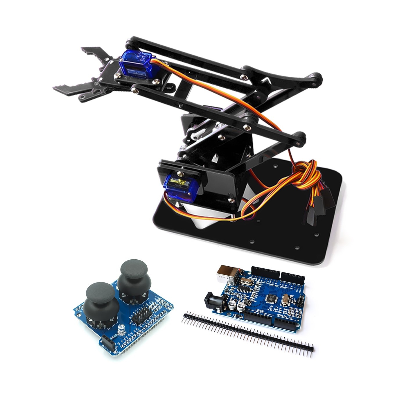 SG90 MG90S 4 DOF Unassembly Acrylic Mechanical Arm Robot Manipulator ...