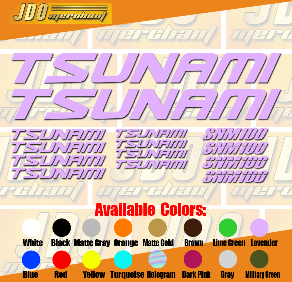 Tsunami Bike Pack Vinyl Stickers Decals | Lazada PH