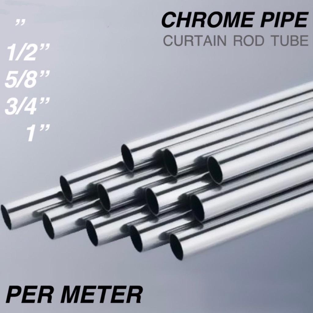 Chrome Pipe Alloy | Curtain Rod Tube 1/2” 3/4” 1” | Per 4 FT | Lazada PH