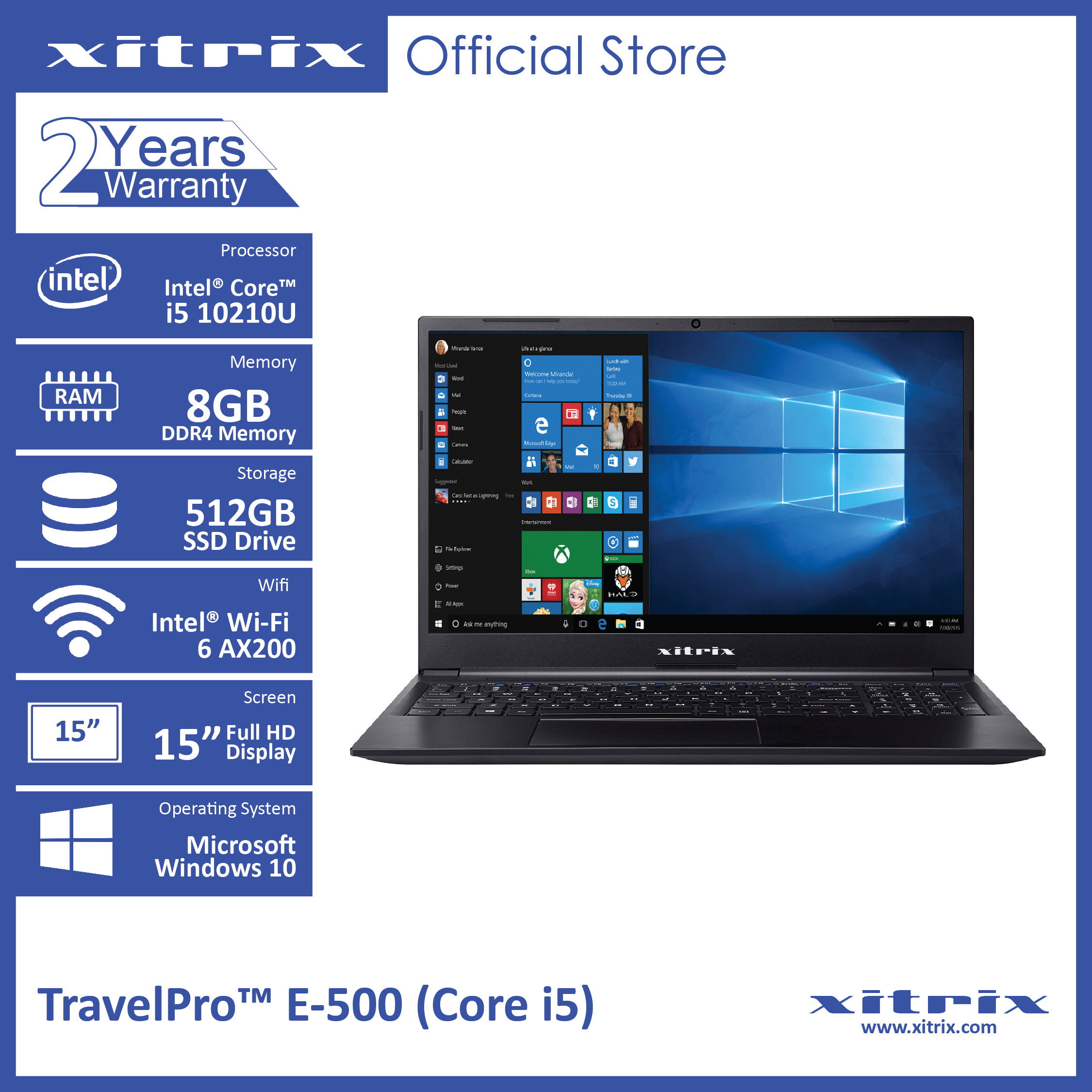 Xitrix TravelPro E-500 Laptop ( 10th Gen Core i5-10210U Processor, 16GB ...