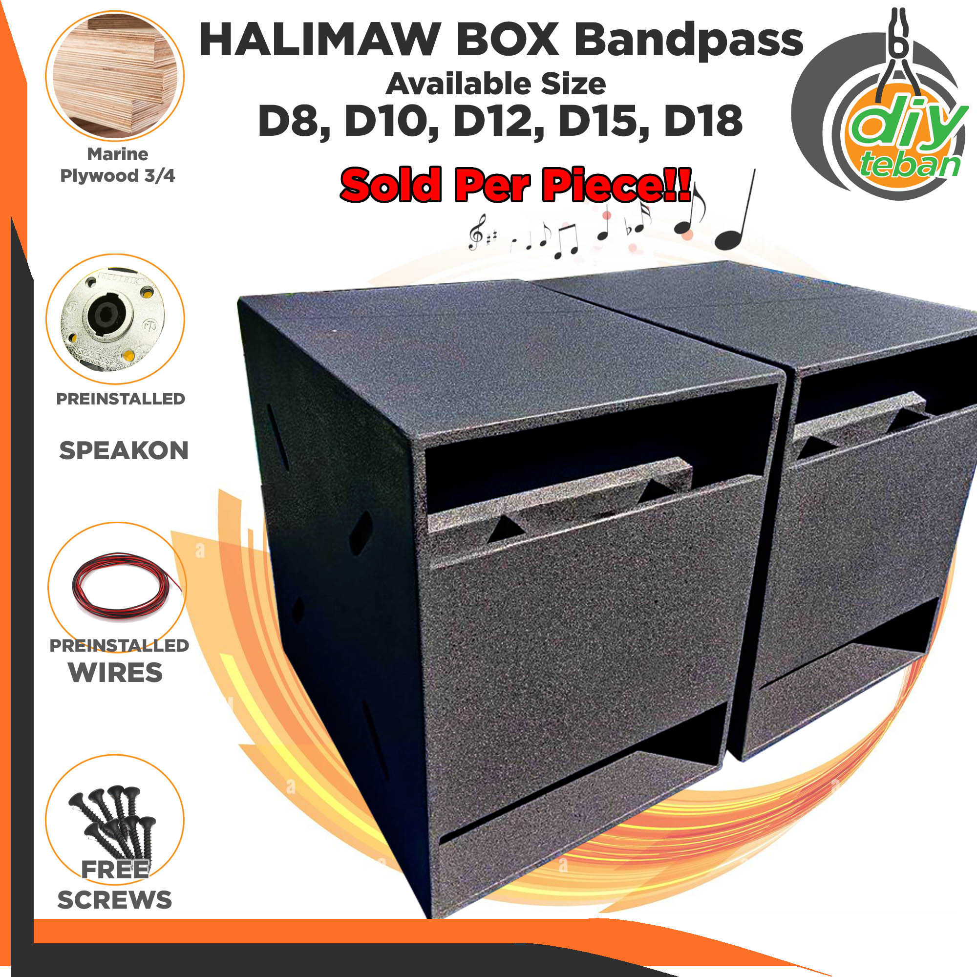 Halimaw Box, Subwoofer Box D8, D10, D12, D15 Bandpass Speaker Enclosure ...