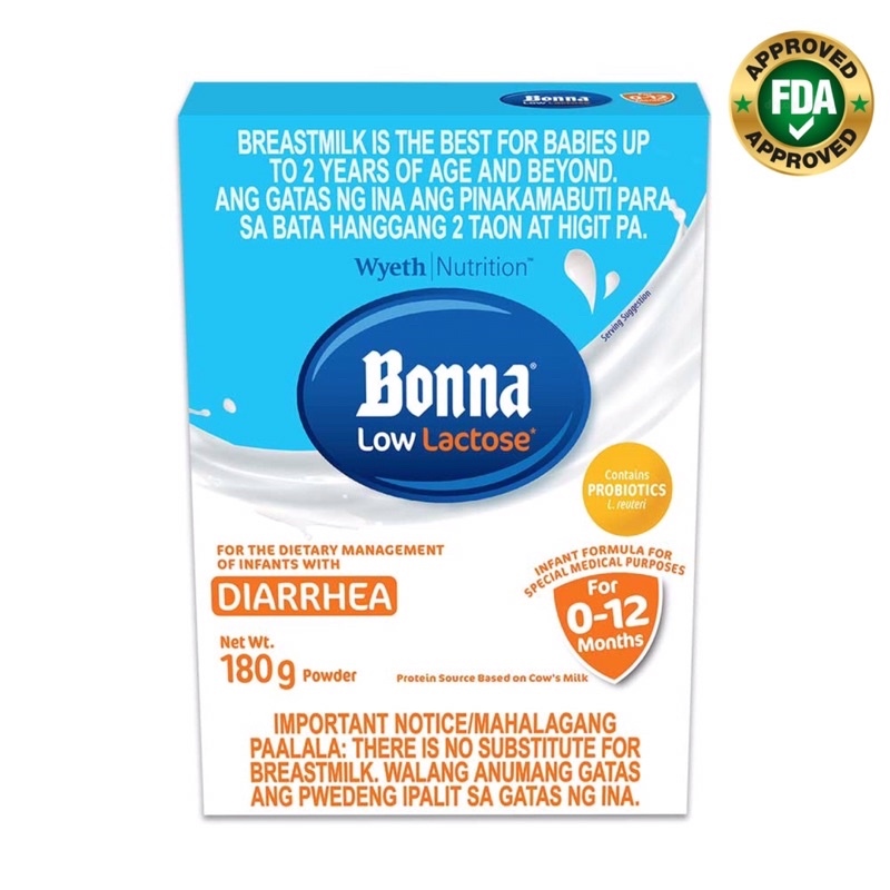 BONNA LOW LACTOSE 0-12 MONTHS 180 GRAMS POWDERED MILK AVAILABLE ON HAND ...