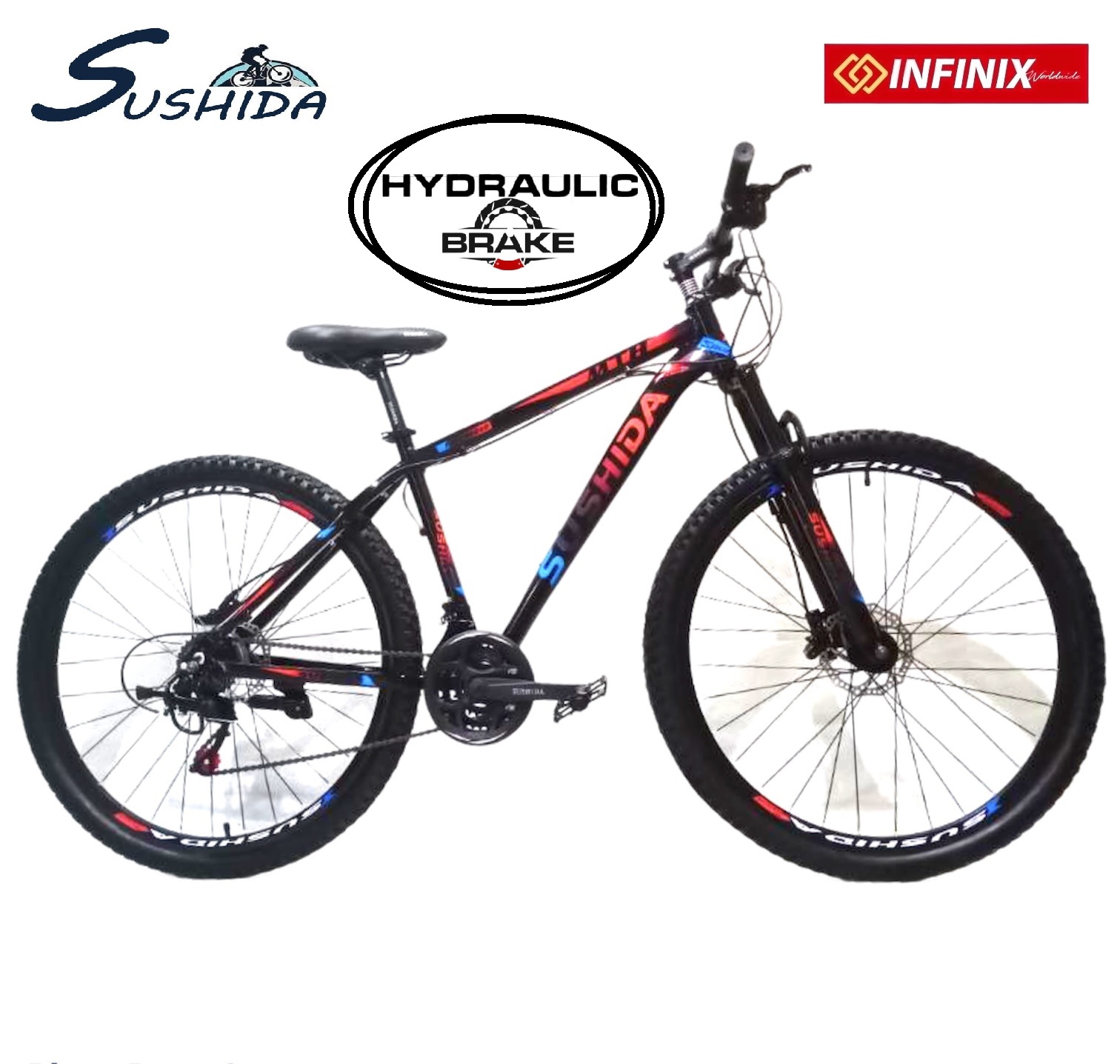 Sushida Mountain Bike MTB 29 Alloy Aluminum frame Hydraulic brake black ...