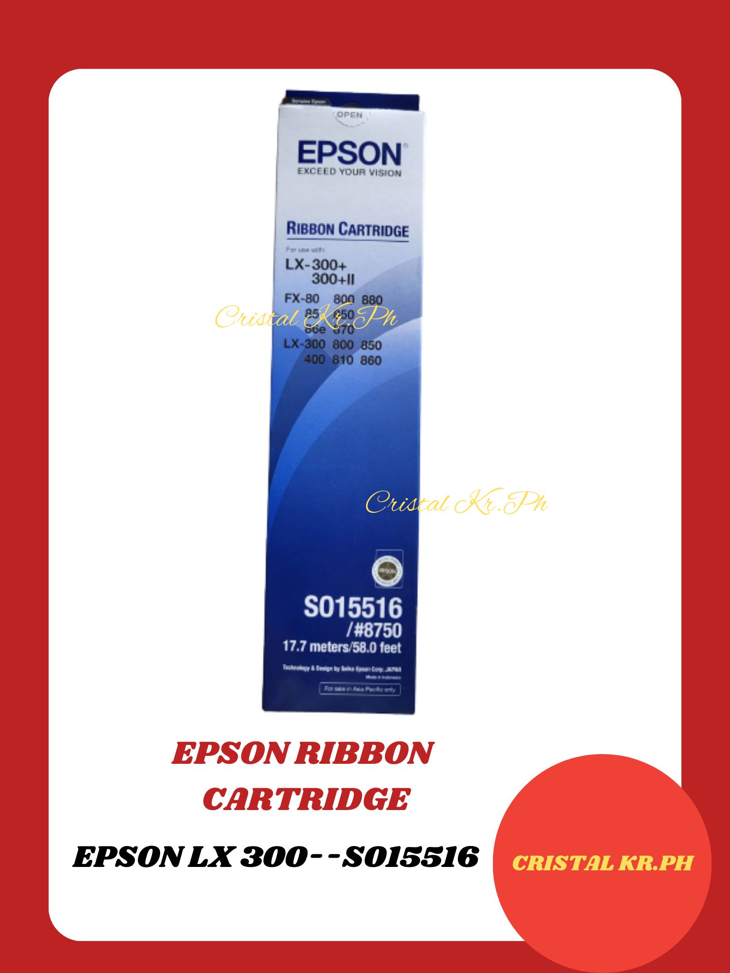 EPSON RIBBON CARTRIDGE LX 300 / LX 310 / LQ 310 100% ORIGINAL 1PIECE ...