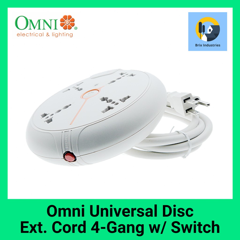 Omni Universal Disc Extension Cord 4 Gang with Switch 1.83 Meter Cord ...