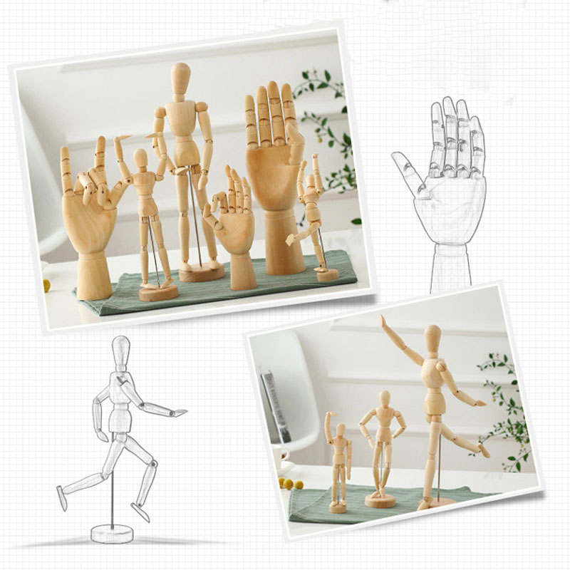 [Buy 4 get 4%]Wooden Movable Limbs Human Figure Model Artist Sketch ...